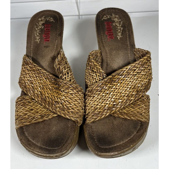 BONGO | Shoes | Vintage 9s Y2k Bongo Floral Embroiderd Wedge Platform ...